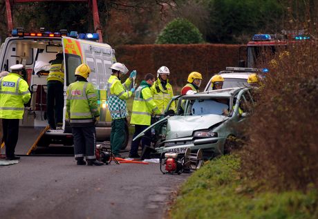 Members Emergency Services Scene Car Crash Editorial Stock Photo ...