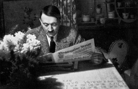 Adolf Hitler Reading Berchtesgaden Anzeiger Editorial Stock Photo ...