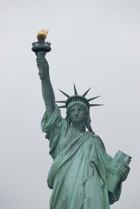 Statue Liberty Gray Sky New York Editorial Stock Photo - Stock Image ...