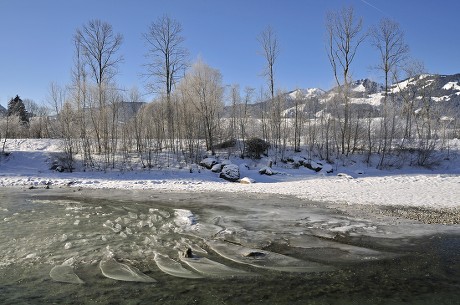 Iller River Near Oberstdorf Upper Allgaeu Editorial Stock Photo - Stock ...