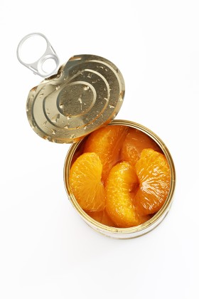 Preserved Food Opened Tin Mandarin Pieces Editorial Stock Photo - Stock ...