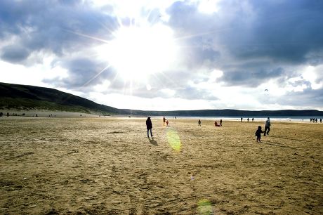 Woolacombe Beach Winter North Devon England Editorial Stock Photo ...
