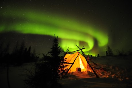 Northern Lights Aurora Borealis Above Arctic Editorial Stock Photo ...