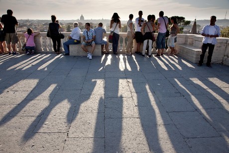 People Casting Long Shadows Evening Light Editorial Stock Photo - Stock ...