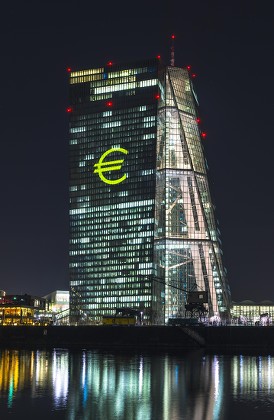 European Central Bank Ecb Light Installation Editorial Stock Photo ...