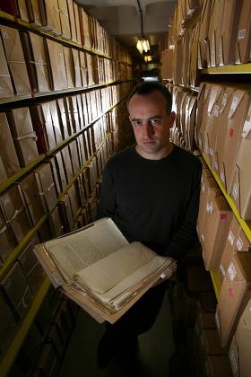 Historian Nick Barratt Looking Through File Editorial Stock Photo ...
