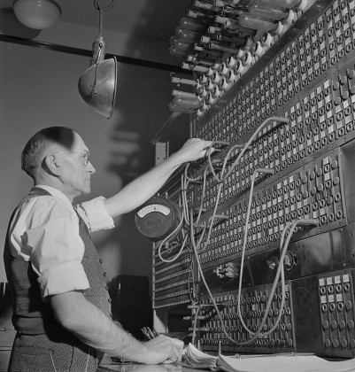 Telegraph Switchboard Pennsylvania Railroad Telegraph Room Editorial ...