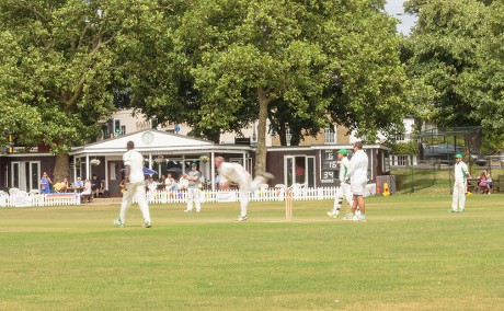 Batsman Hits Four Runs Kew Cricket Editorial Stock Photo - Stock Image ...
