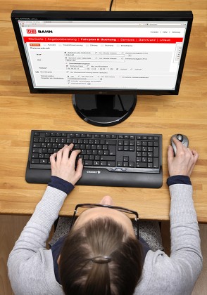 Model Released Woman Surfing Internet Computer Editorial Stock Photo ...