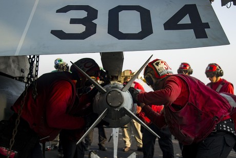 Sailors Assigned Aircraft Carrier Uss Dwight Editorial Stock Photo ...