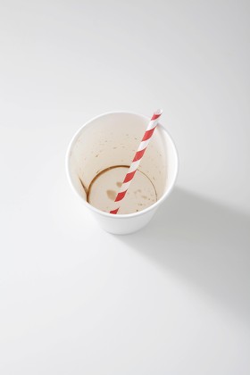 Empty Paper Cup Straw Editorial Stock Photo - Stock Image | Shutterstock