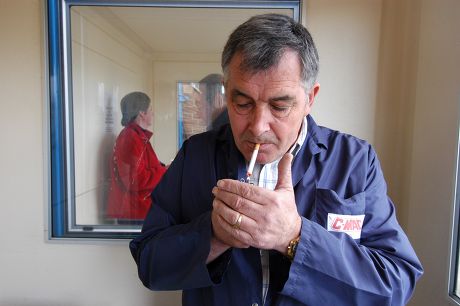 Worker Smoking Cigarette Cabin Outside Factory Editorial Stock Photo ...
