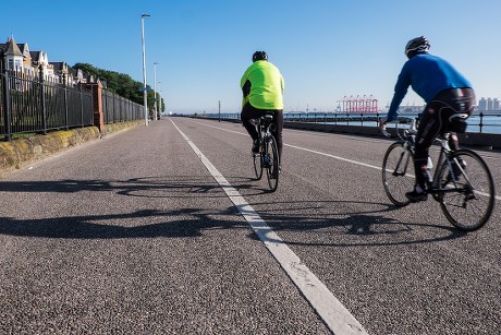 Cyclists Using Cycle Lane On New Editorial Stock Photo - Stock Image ...