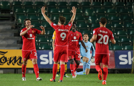 Milton Keynes Dons Players Celebrate After Editorial Stock Photo ...