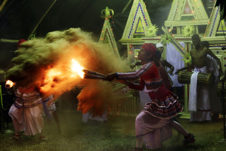 Sri Lankan Traditional Dancer Throws Incense Editorial Stock Photo ...