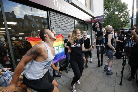 Gay Couples Stage Big Kiss Protest Editorial Stock Photo - Stock Image ...