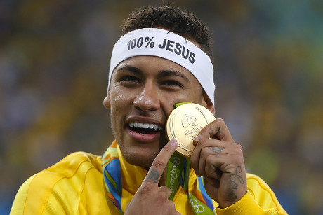 Neymar Brazil During Celebrates Gold Medal Editorial Stock Photo ...