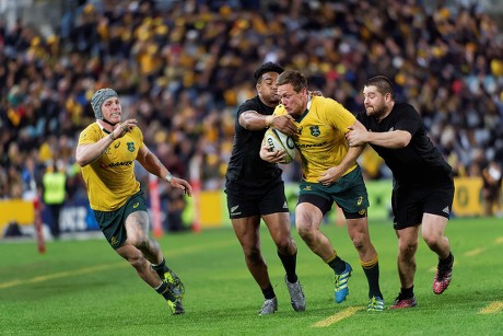 New Zealand Defenders Go Tackle During Editorial Stock Photo - Stock ...