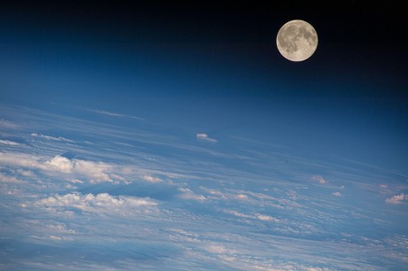 Moon Rising Setting Over Earth Viewed Editorial Stock Photo - Stock ...
