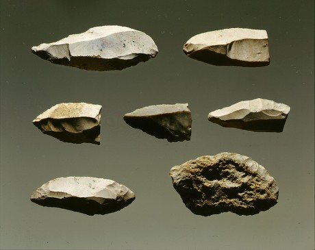 Stone Arrow Axe Heads Paleolithic Excavations Editorial Stock Photo ...