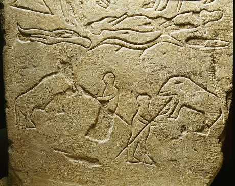 Novilara Stele Relief Warriors Fighting Sandstone Editorial Stock Photo ...