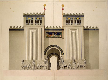 Door M Palace Nineveh Reconstruction Engraving Editorial Stock Photo ...