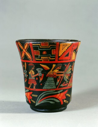 Kero Ritual Vessel Painted Wood Inca Editorial Stock Photo - Stock ...