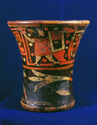 Kero Ritual Vessel Painted Wood Inca Editorial Stock Photo - Stock ...