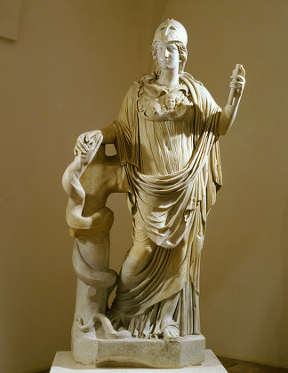 Athena Parthenos Greek Goddess Serpent Marble Editorial Stock Photo ...