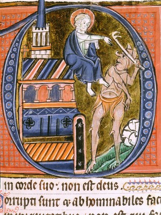 Expulsion Lucifer 14th Century English Psalter Editorial Stock Photo ...