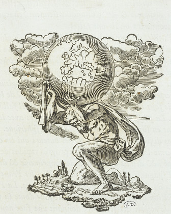 Atlas Supporting World 16th Century Engraving Editorial Stock Photo ...