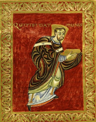 Monk Egbert Offering His Book Saint Editorial Stock Photo - Stock Image ...