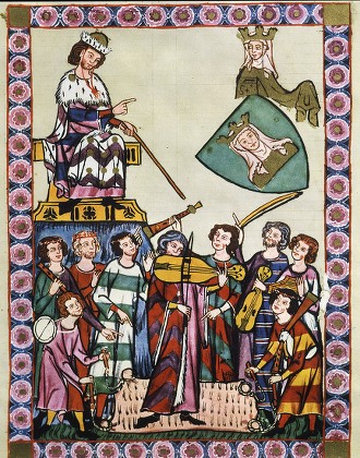 Jongleurs Troubadours Performing Holy Roman Emperor Editorial Stock ...