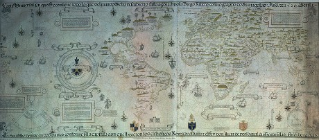 World Map By Diego Ribero 1529 Editorial Stock Photo - Stock Image ...