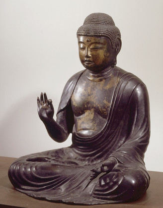 Seated Buddha Gesture Welcome Bronze 12th Editorial Stock Photo - Stock ...