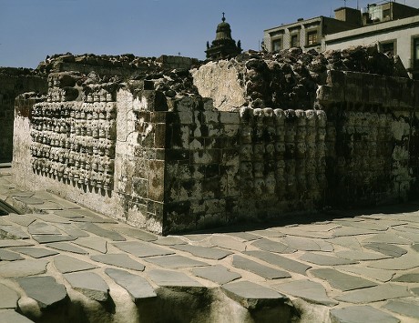 Tzompantli Skull Altar Aztec Templo Mayor Editorial Stock Photo - Stock ...