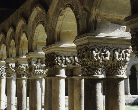 Cloister Double Columns Historiated Capitals South Editorial Stock ...