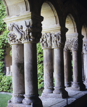 Cloister Double Columns Historiated Capitals East Editorial Stock Photo ...