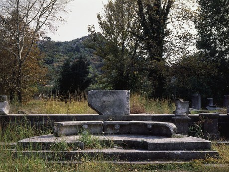 Exedra Semicircular Portico Benches Public Conversation Editorial Stock ...