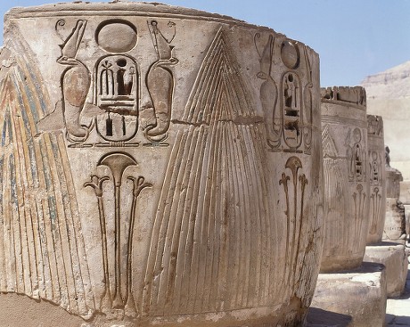 Papyriform Capital Column Hypostyle Hall Ramesseum Editorial Stock ...