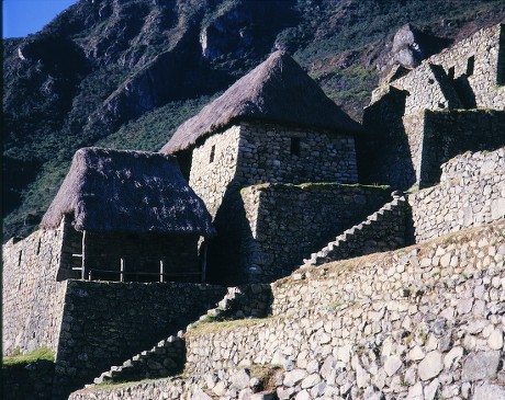Thatched Farmworkers Huts Machu Picchu Sacred Editorial Stock Photo ...
