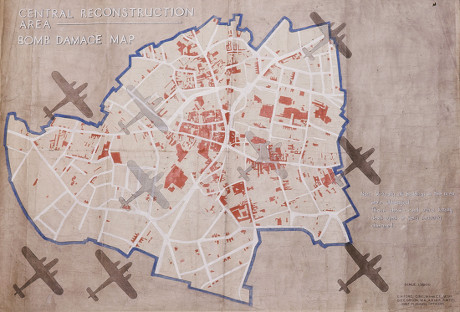 Central Reconstruction Area Bomb Damage Map Editorial Stock Photo ...