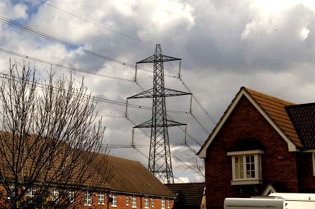 Electricity Pylon Towering Over Newly Built Editorial Stock Photo ...
