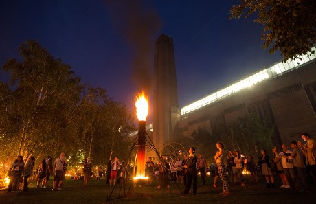 Fire Installations On Lawn Tate Modern Editorial Stock Photo - Stock ...