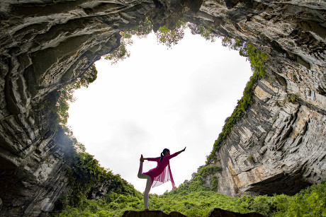 Yoga Fan Practices Sinkhole Named Moon Editorial Stock Photo - Stock ...