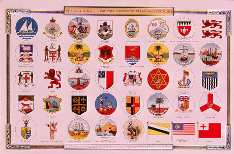 Badges Flags Colonies Protectorates Other Territories Editorial Stock ...