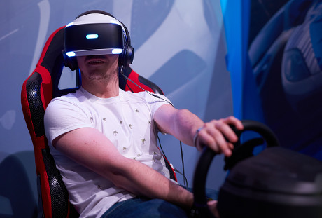 Gamer Tests Out First Person Racing Editorial Stock Photo - Stock Image ...