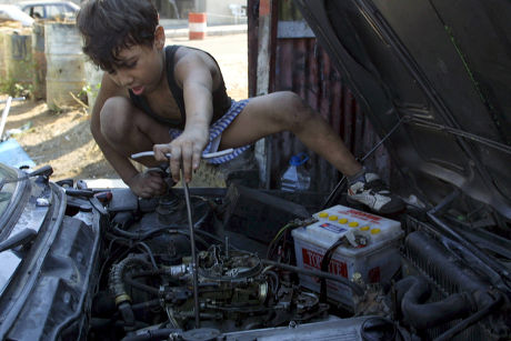 Ibrahim Fadel 8 Years Old Working Editorial Stock Photo - Stock Image ...