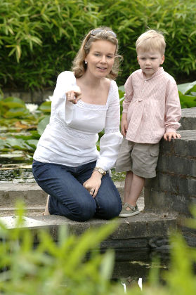 Princess Mathilde Her Child Prince Gabriel Editorial Stock Photo ...