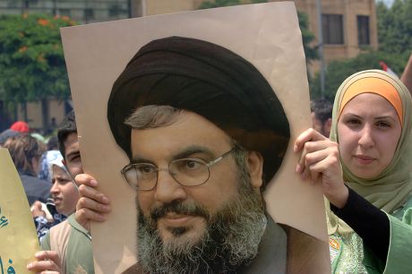 Woman Holds Picture Hezbollah Leader Sayed Editorial Stock Photo ...